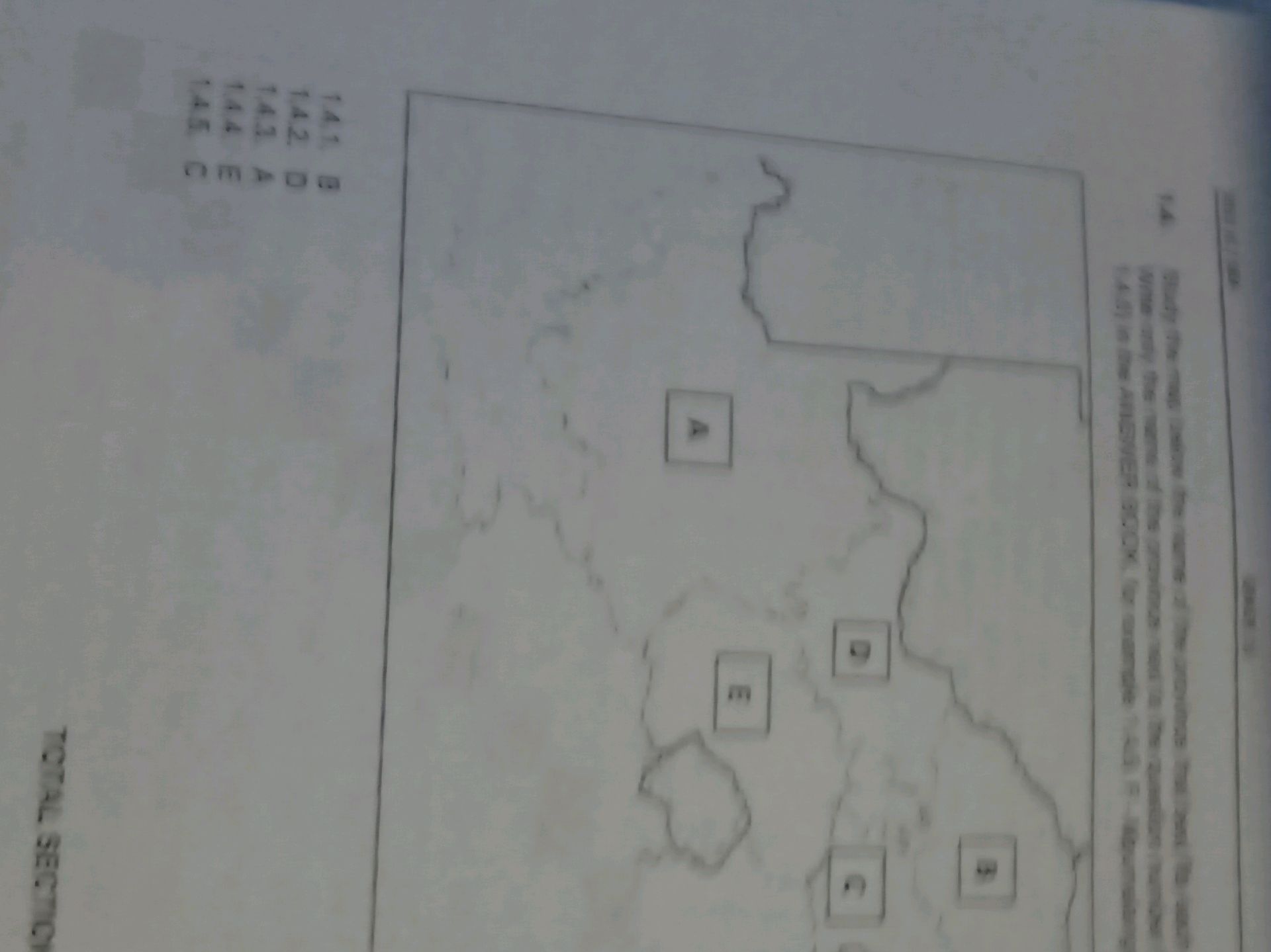 14. Study the map below. Write only the name | StudyX