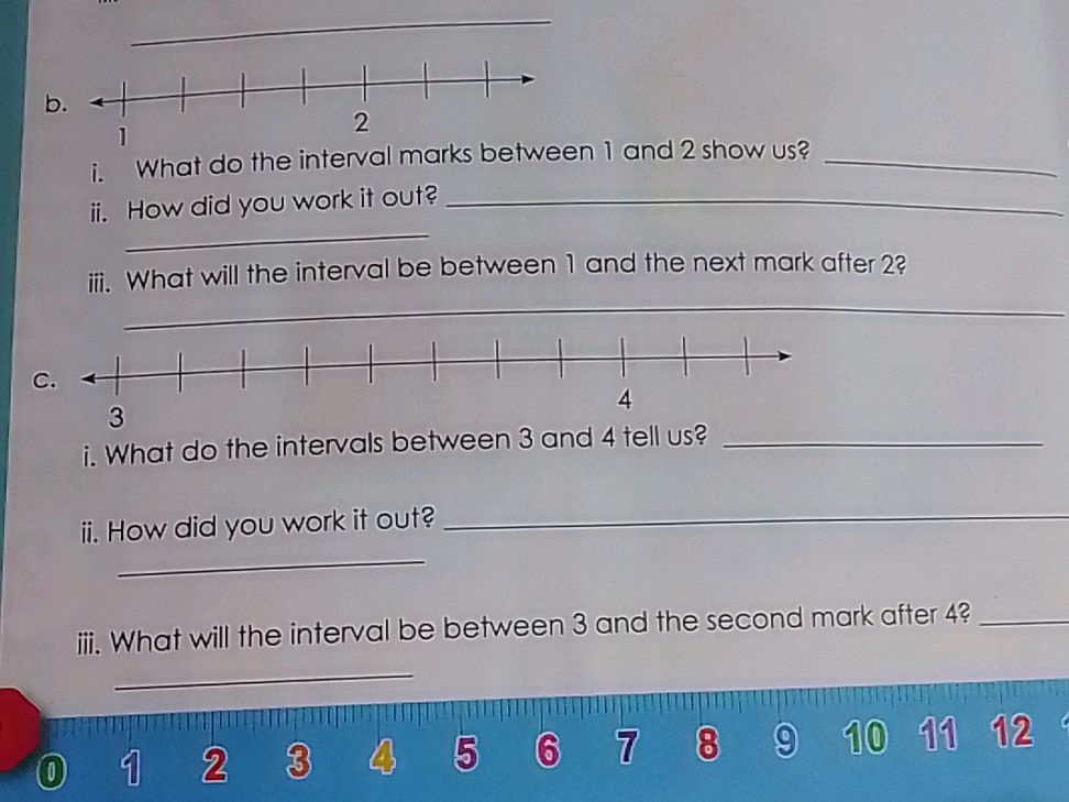 b. 1 2 i. What do the interval marks | StudyX