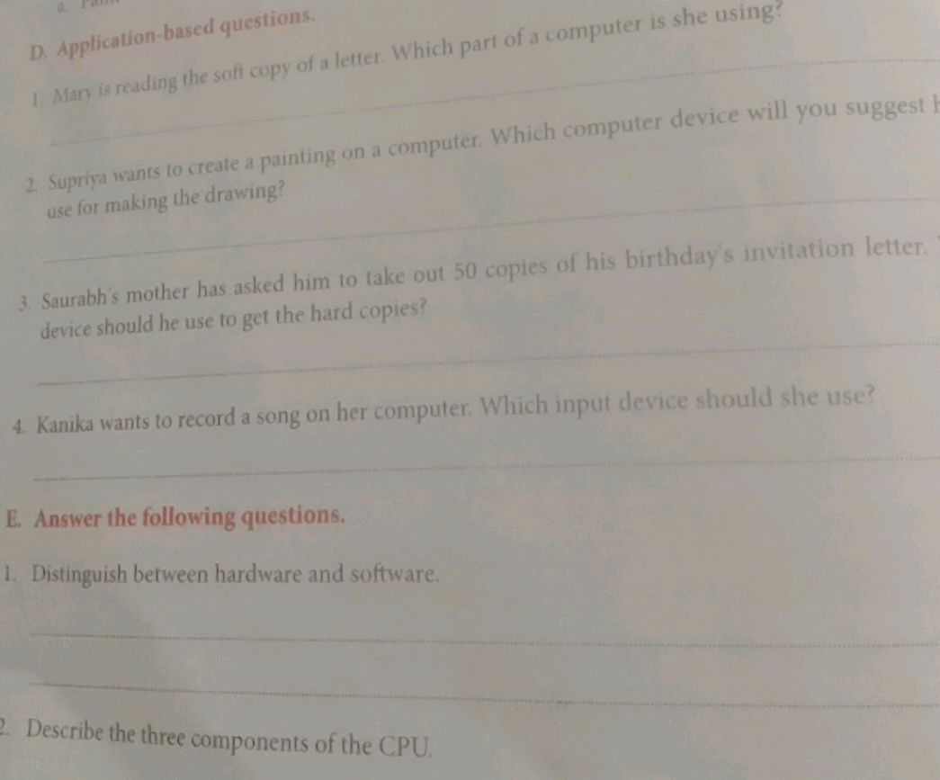 D. Application-based questions. 1. Mary is | StudyX