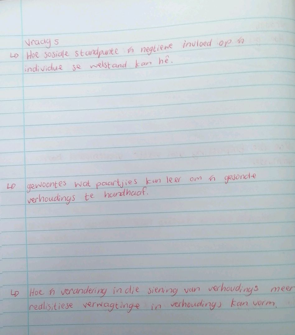 Vraag 5 Hoe sosiale standpunte 'n negatiewe | StudyX