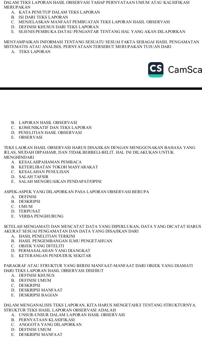 DALAM TEKS LAPORAN HASIL OBSERVASI TAHAP | StudyX
