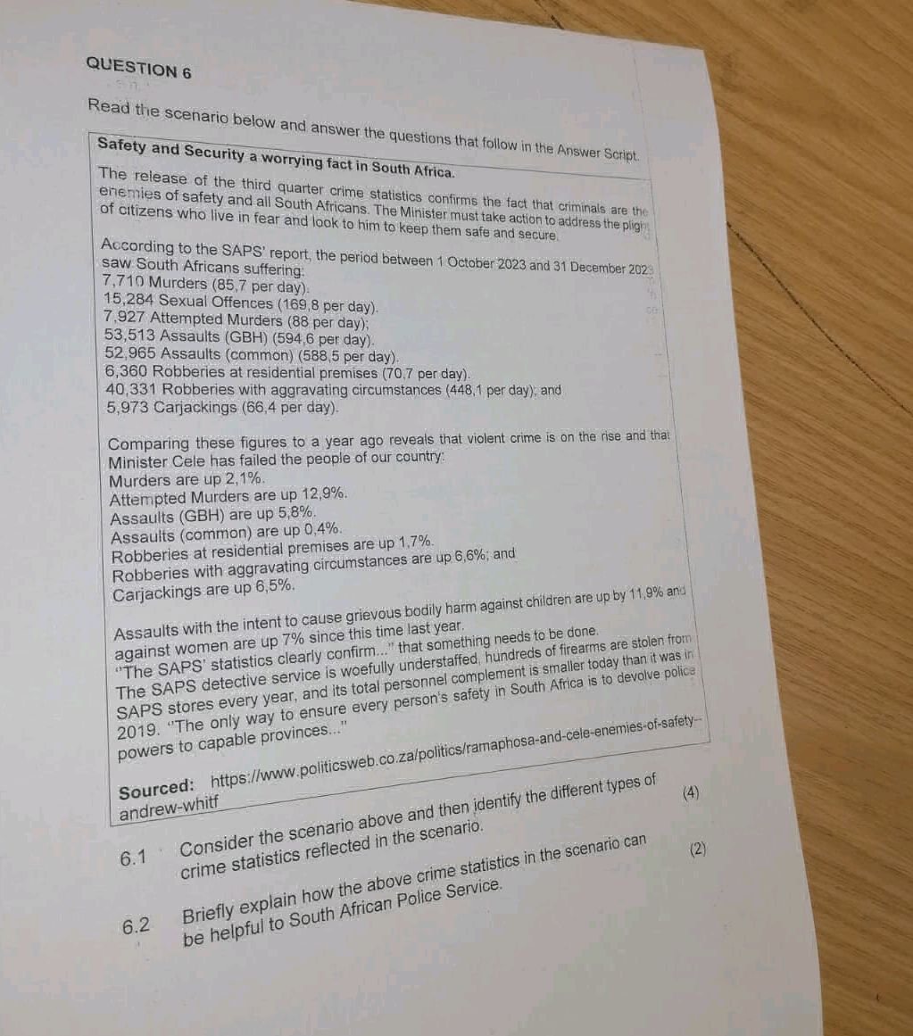 6. Consider the scenario above and then | StudyX