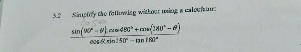 5.2 Simplify the following without using a | StudyX