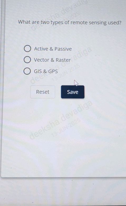 What are two types of remote sensing used? | StudyX