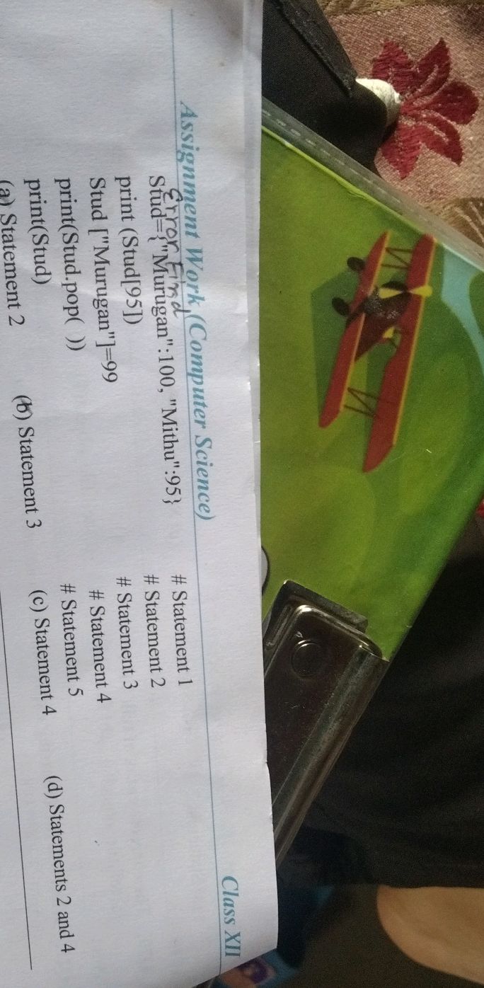 ```python Stud = {"Murugan":100, "Mithu":95} | StudyX