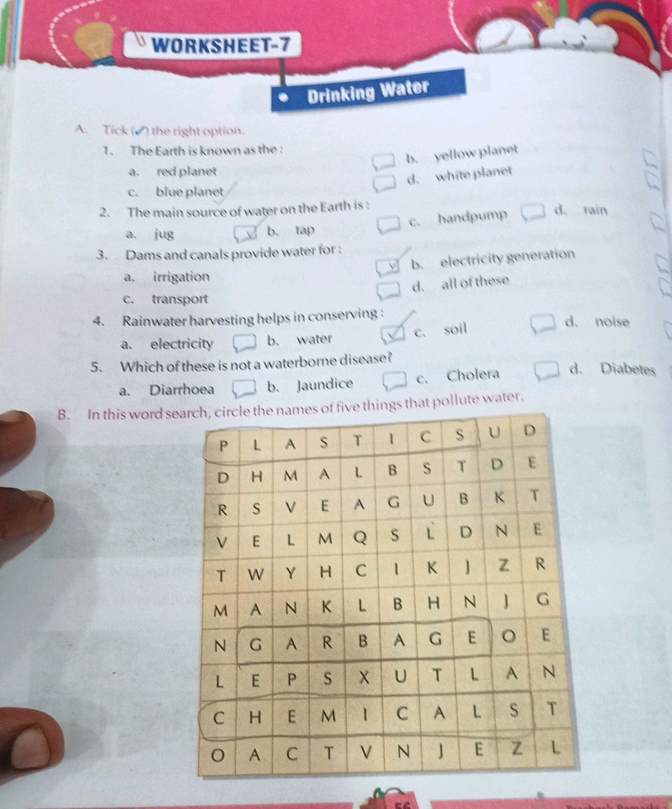 A. Tick ( ) the right option. 1. The Earth | StudyX