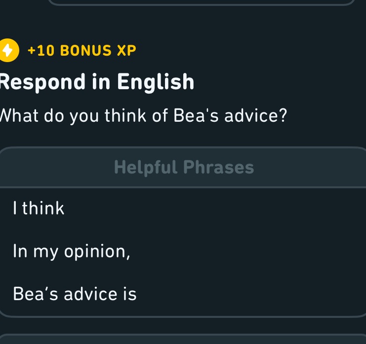 What do you think of Bea's advice? Helpful | StudyX