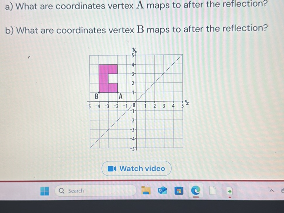 a) What are coordinates vertex A maps to | StudyX