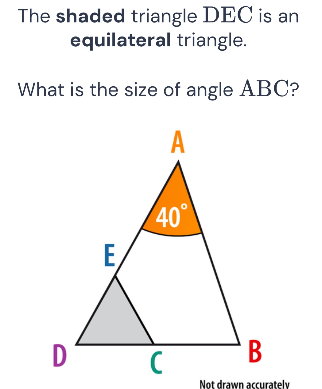 The shaded triangle DEC is an equilateral | StudyX