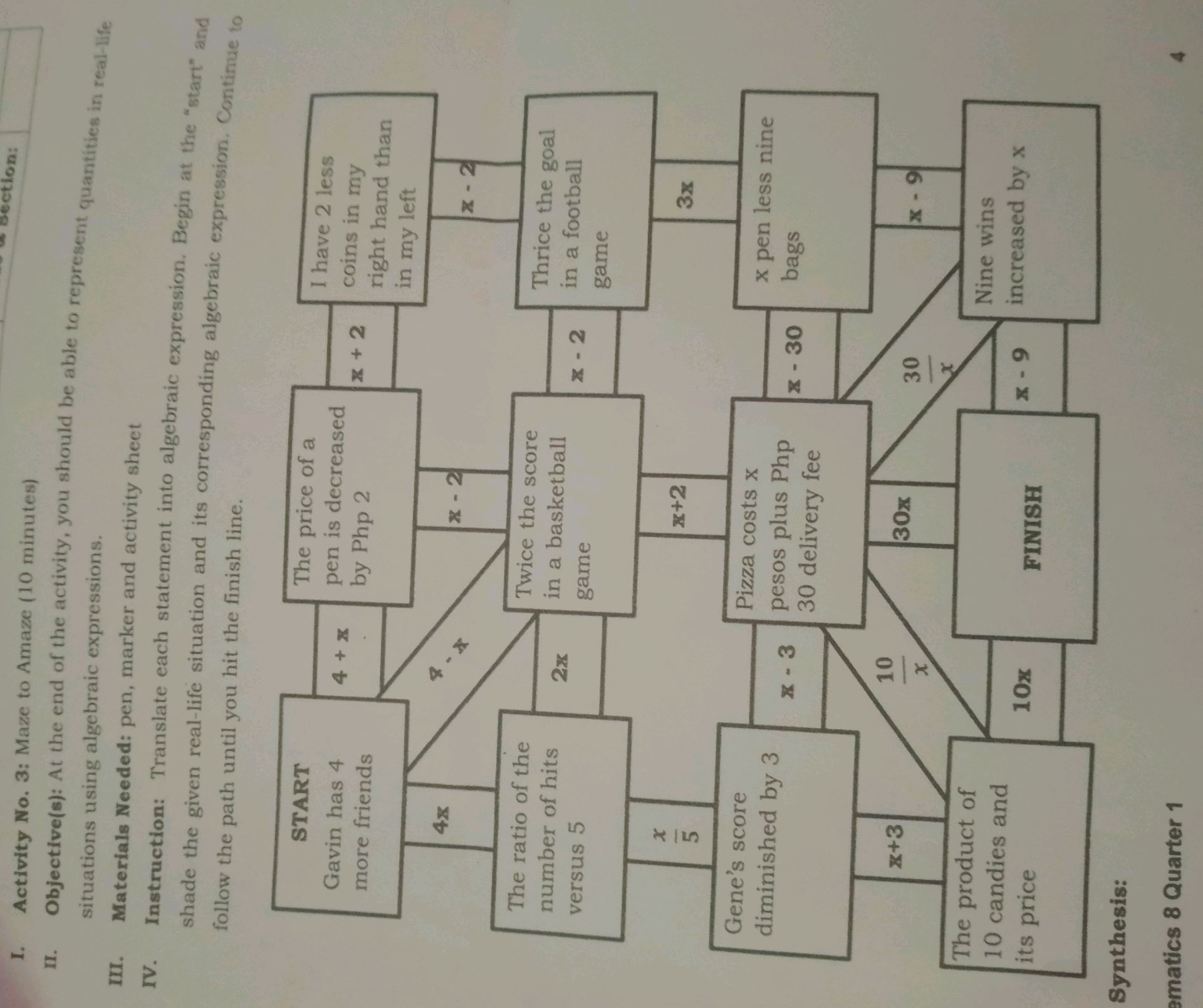 Translate each statement into algebraic | StudyX