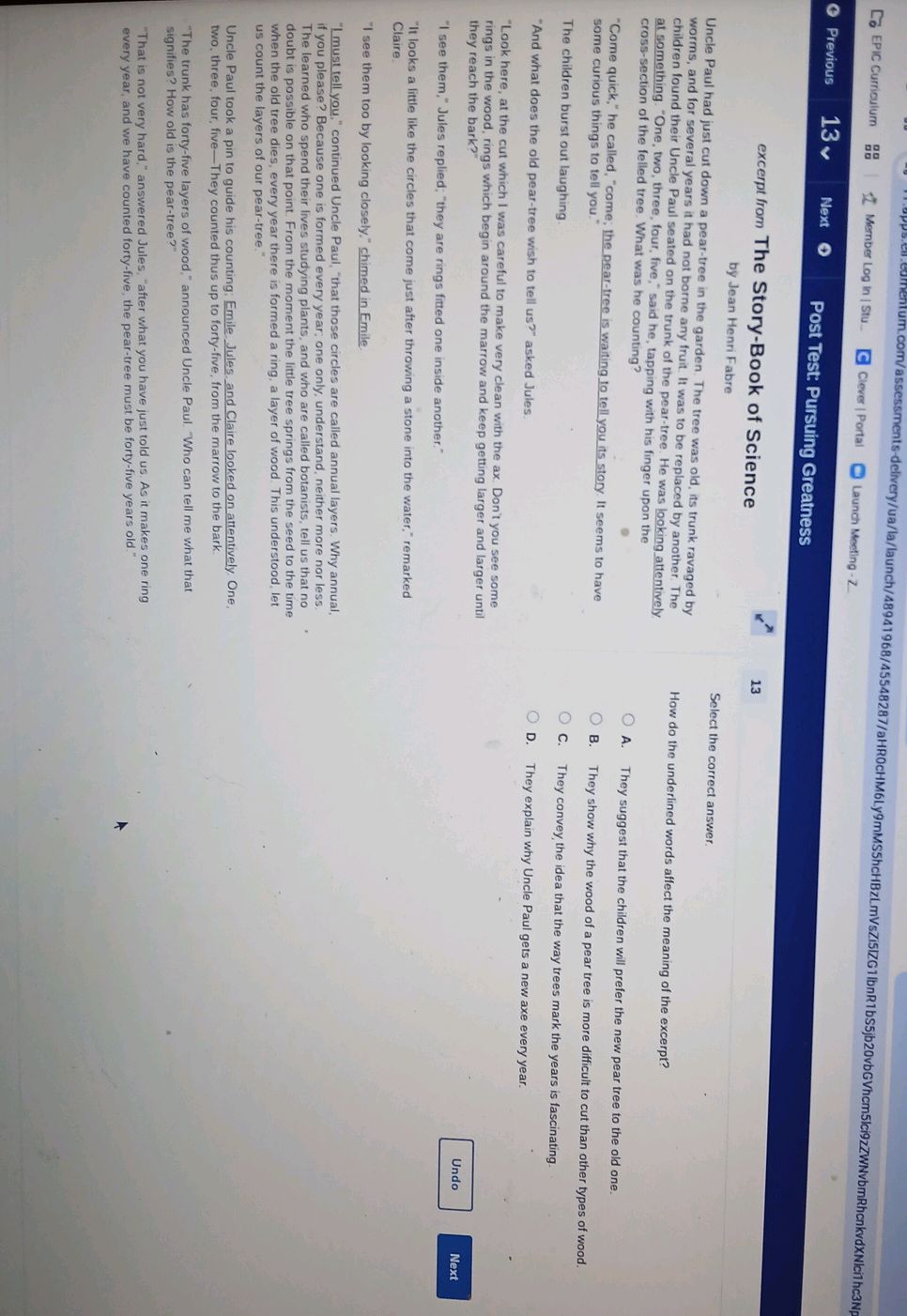 How do the underlined words affect the