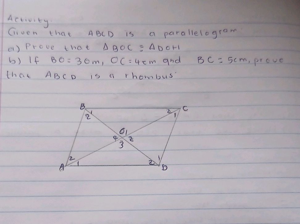 Given that ABCD is a parallelogram. a) | StudyX