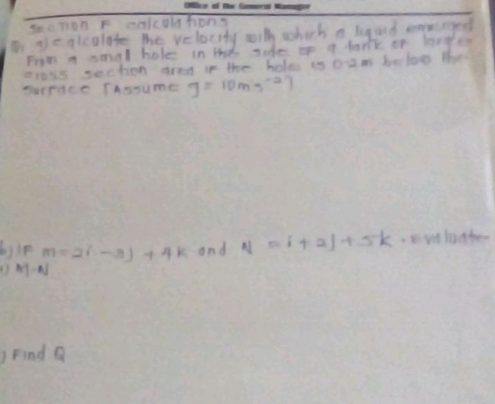 a) Calculate the velocity with which a | StudyX