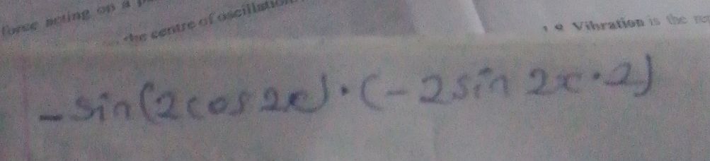 Derivative of -sin(2cos2x) | StudyX