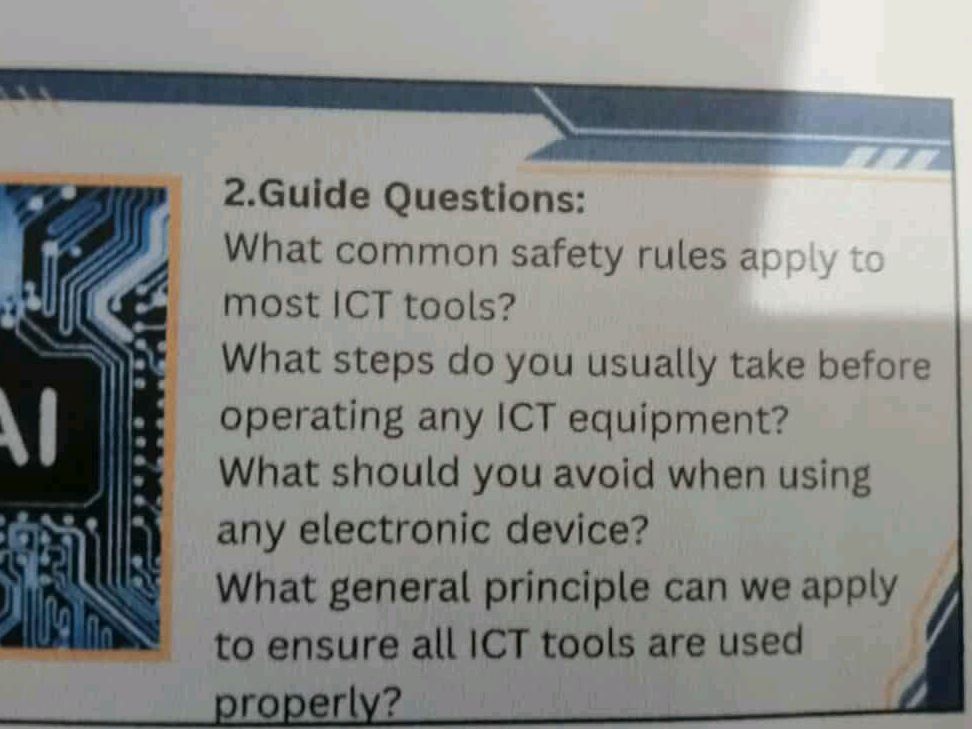 2. Guide Questions: What common safety | StudyX