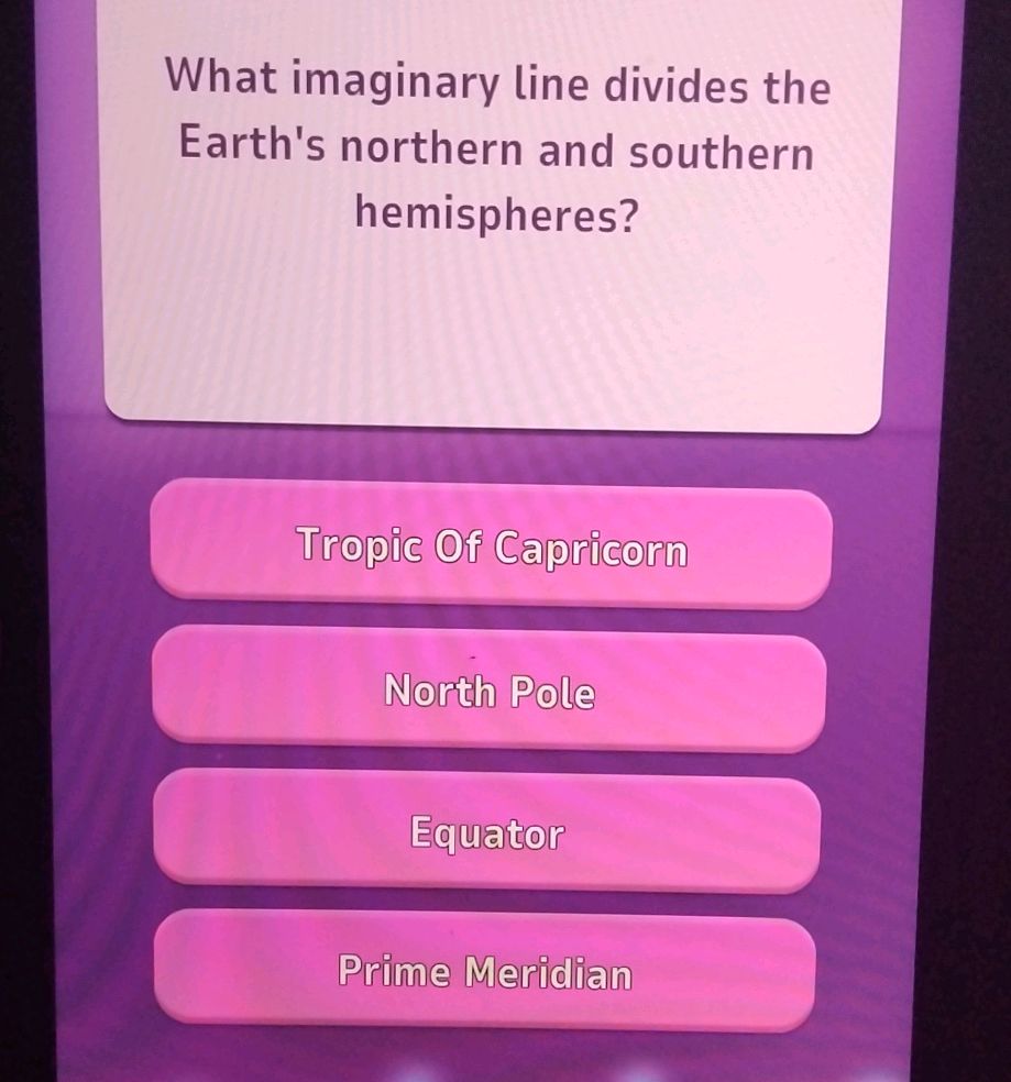 What imaginary line divides the Earth's | StudyX