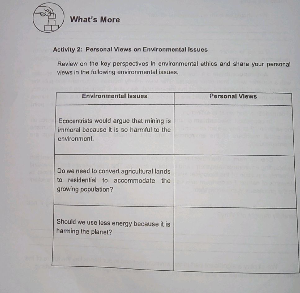 Environmental Issues | Personal Views | StudyX