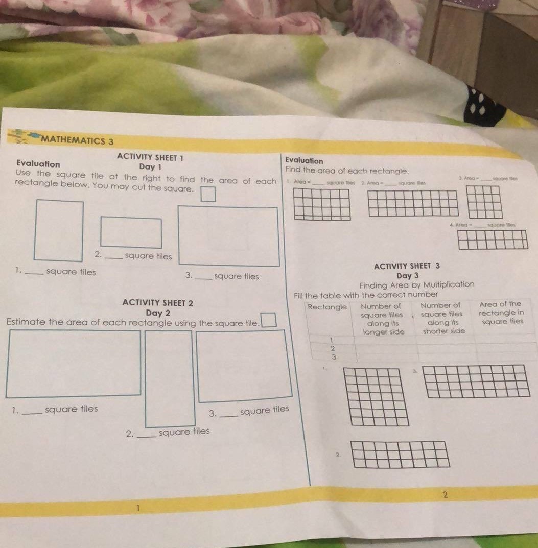 Evaluation Find the area of each rectangle. | StudyX