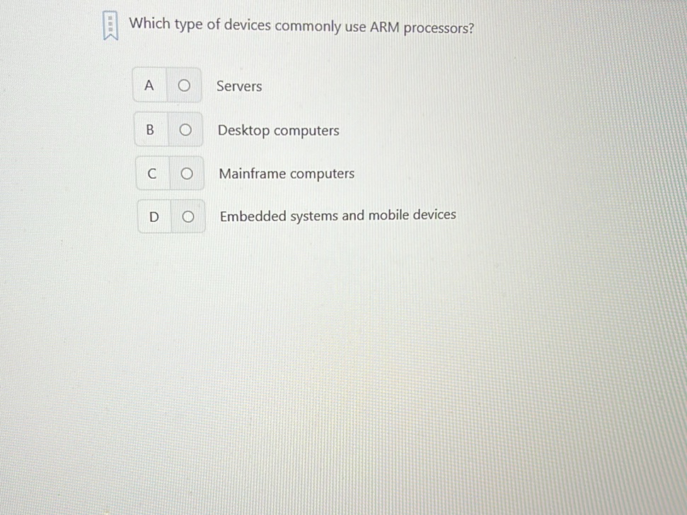 Which type of devices commonly use ARM | StudyX