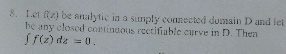 8. Let f(z) be analytic in a simply | StudyX
