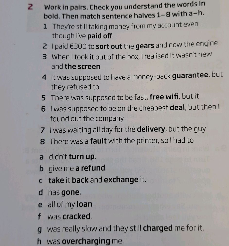 Work in pairs. Check you understand the | StudyX