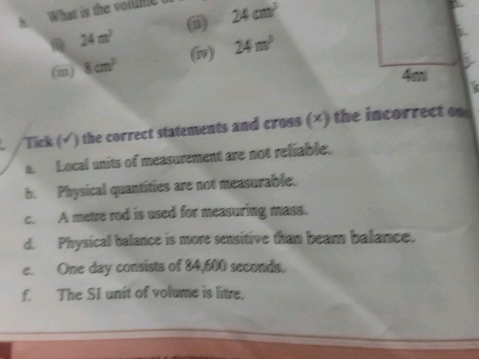 Tick ( ) the correct statements and cross | StudyX