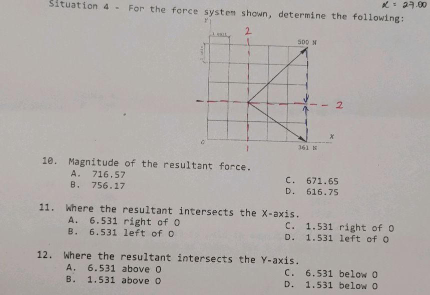 Situation 4 - For the force system shown, | StudyX