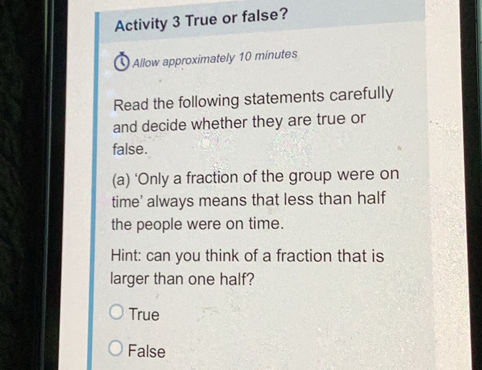 Activity 3 True or false? Read the | StudyX