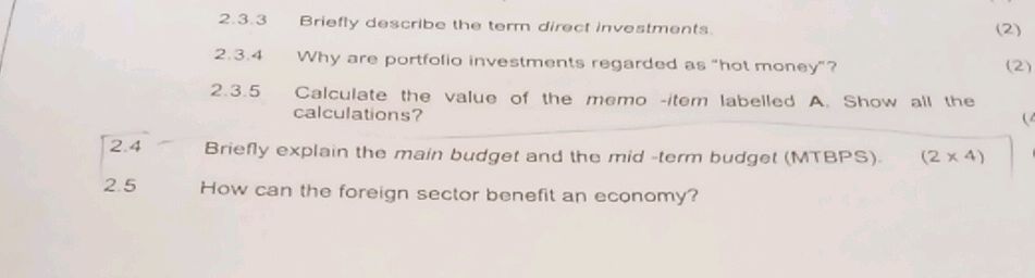 2.3.3 Briefly describe the term direct | StudyX