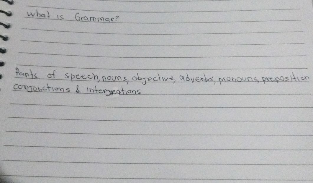 What is Grammar? Parts of speech, nouns, | StudyX