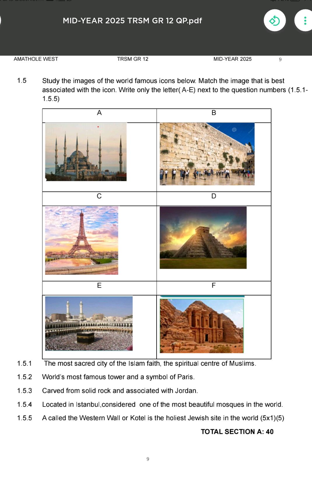 Study the images of the world famous icons | StudyX