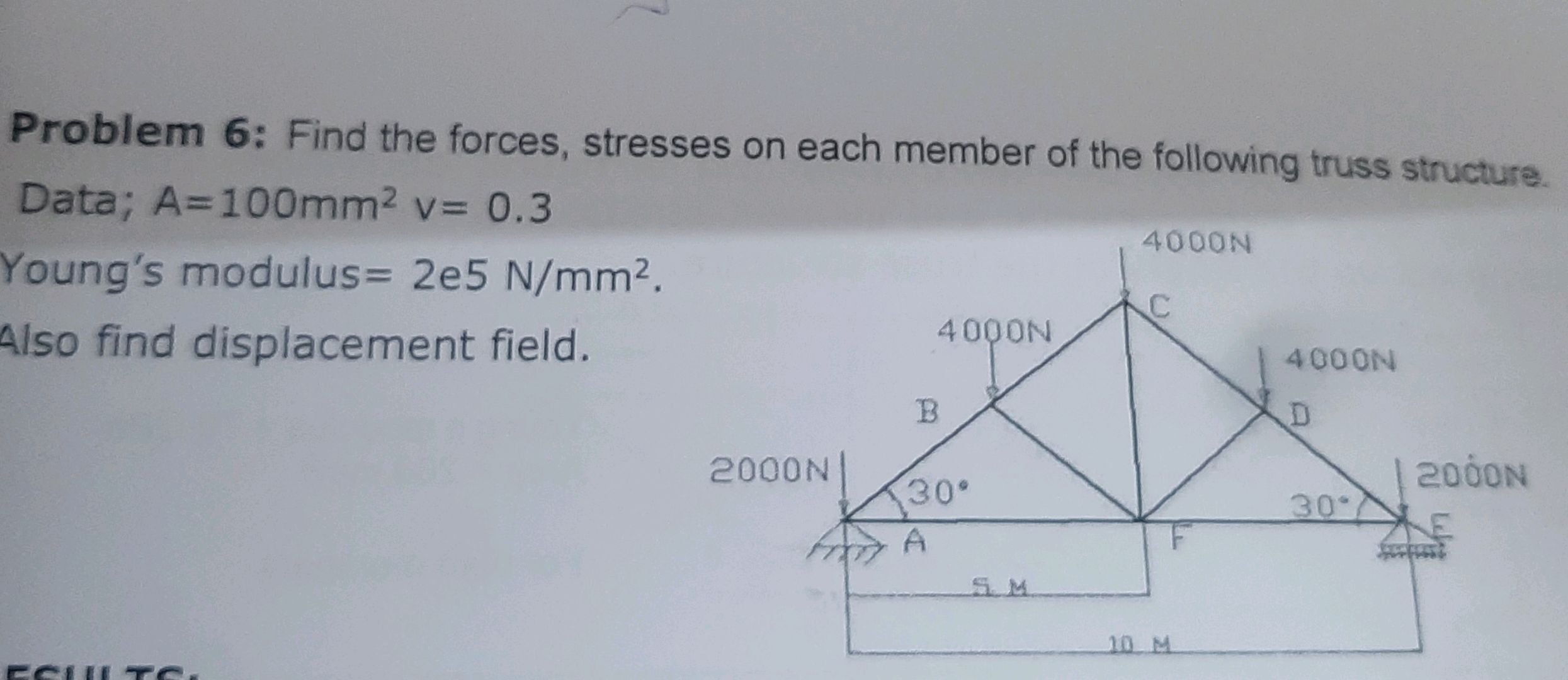 Problem 6: Find the forces, stresses on each | StudyX