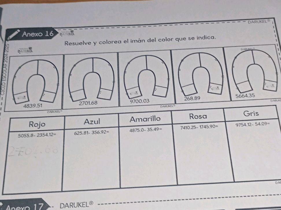 Resuelve y colorea el imán del color que se | StudyX