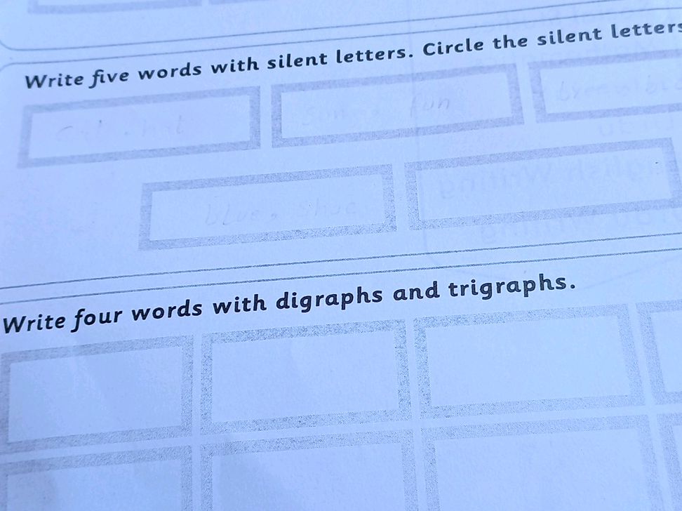 Write five words with silent letters. Circle | StudyX