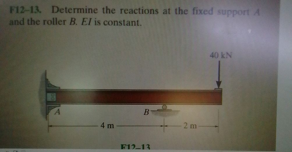 F12-13. Determine the reactions at the fixed | StudyX