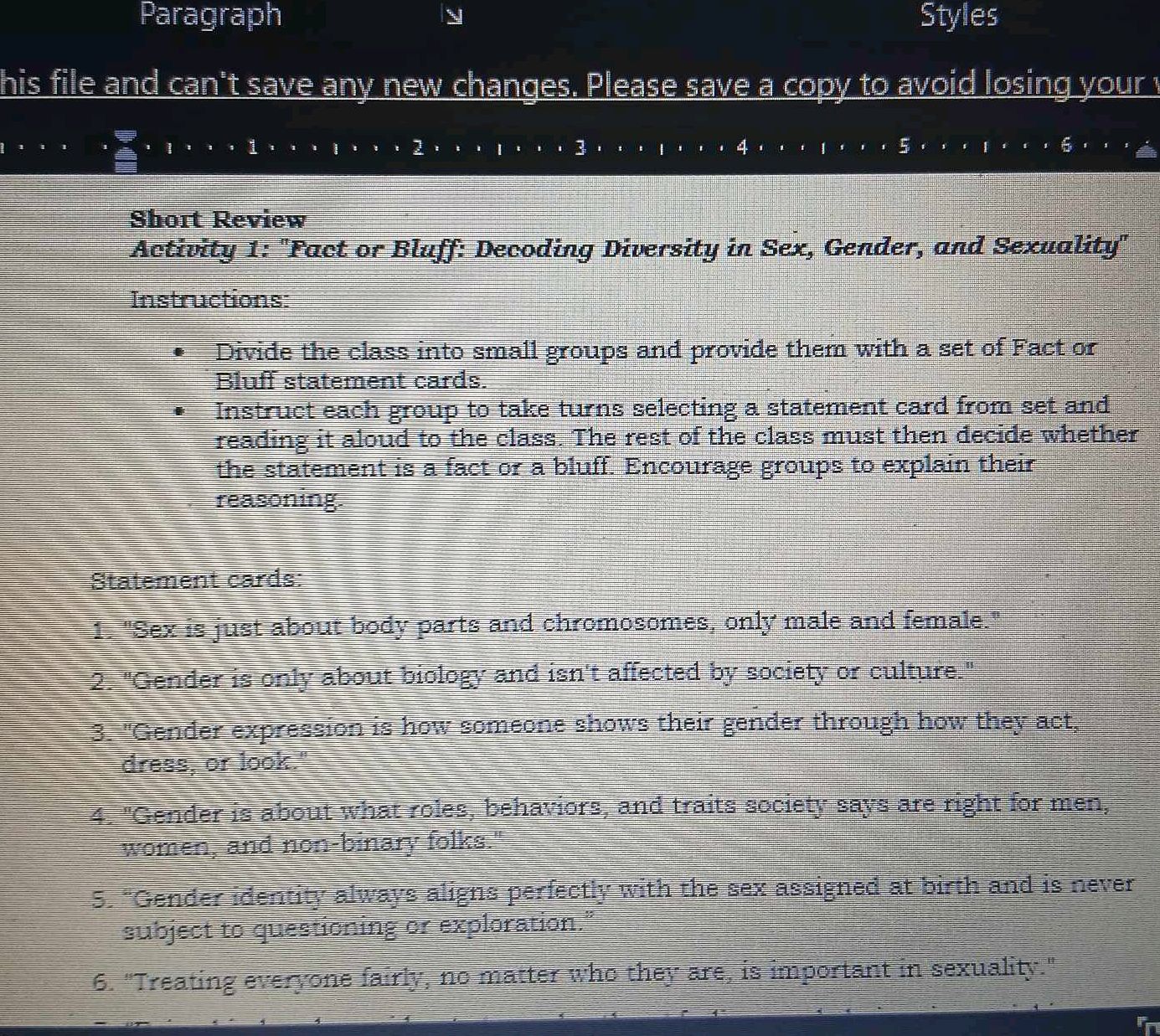 Activity 1: "Fact or Bluff: Decoding | StudyX