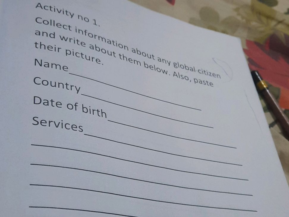 Activity no 1. Collect information about any | StudyX