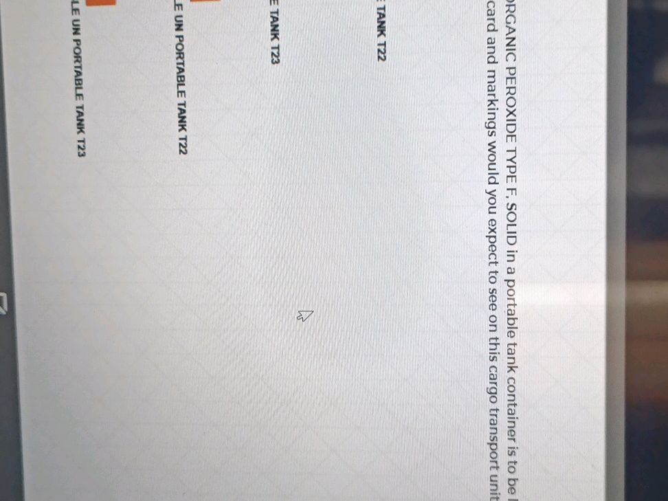 ORGANIC PEROXIDE TYPE F, SOLID in a portable | StudyX