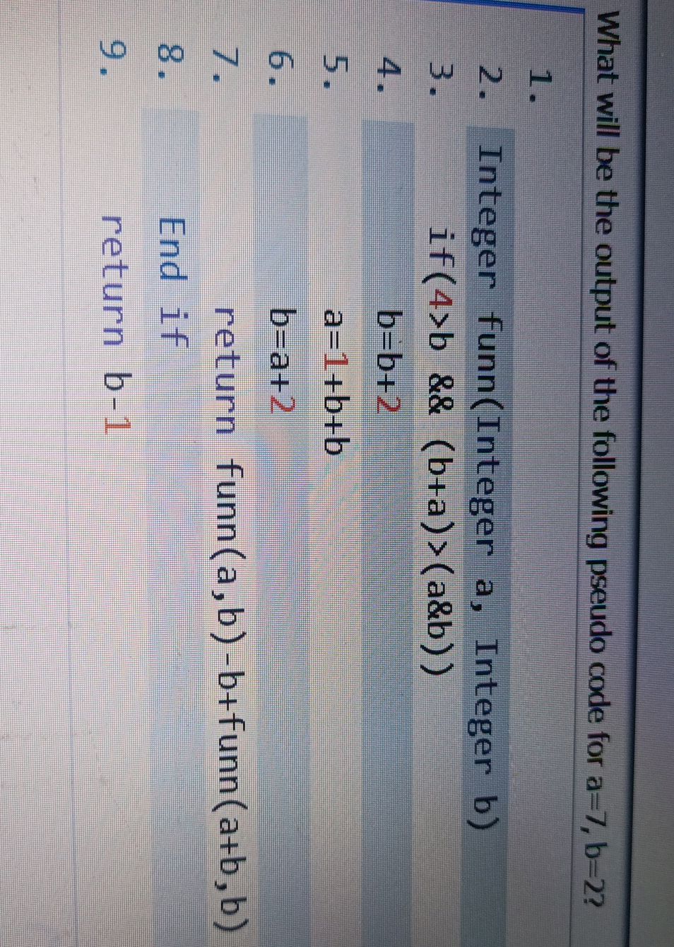 What will be the output of the following | StudyX