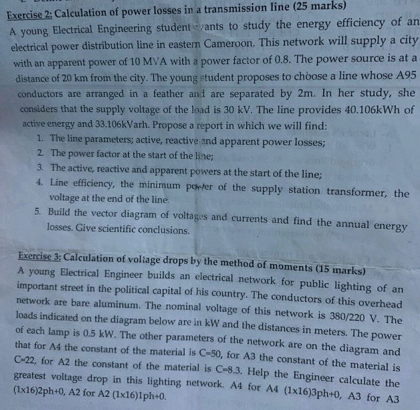 Exercise 2: Calculation of power losses in a | StudyX