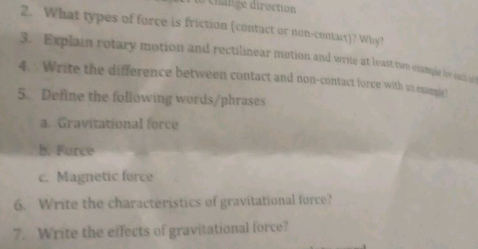 2. What types of force is friction (contact | StudyX