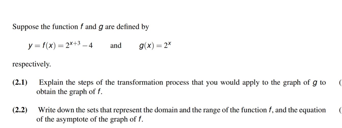 Suppose the function $f$ and $g$ are defined | StudyX