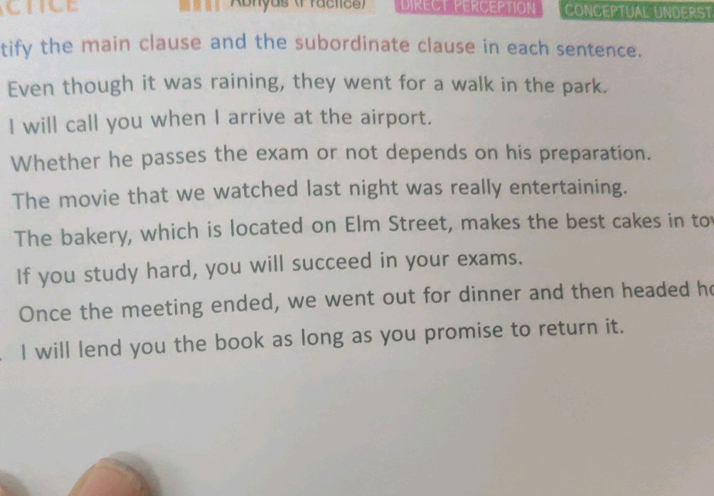 Identify the main clause and the subordinate | StudyX