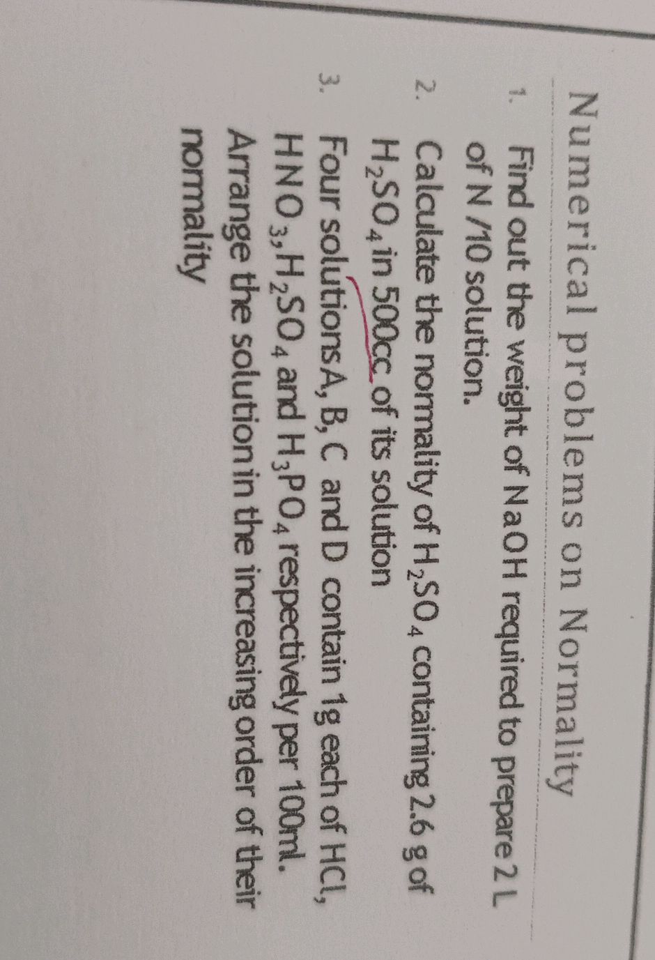 1. Find out the weight of NaOH required to | StudyX