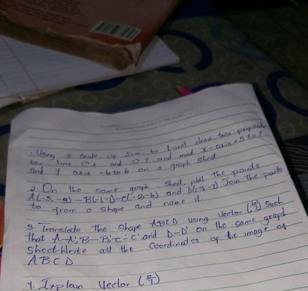 1. Using a scale of 2cm to Lurit draw two | StudyX