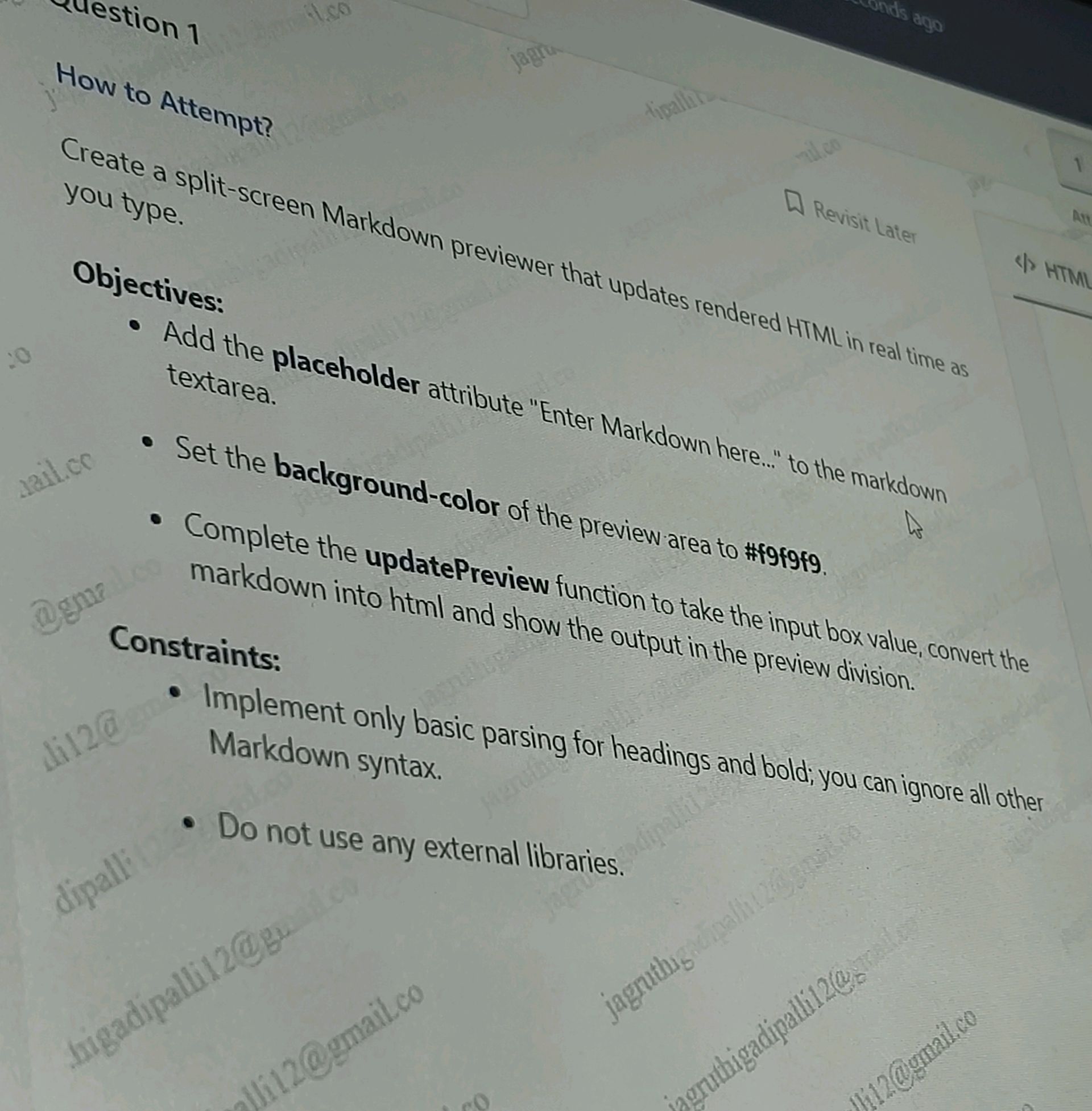 Question 1 How to Attempt? Create a | StudyX