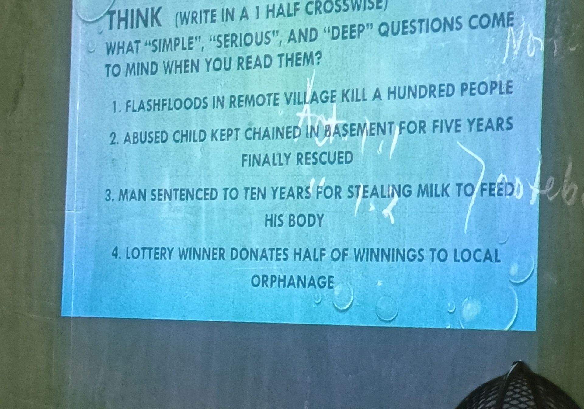 THINK (WRITE IN A 1 HALF CROSSWISE) WHAT | StudyX