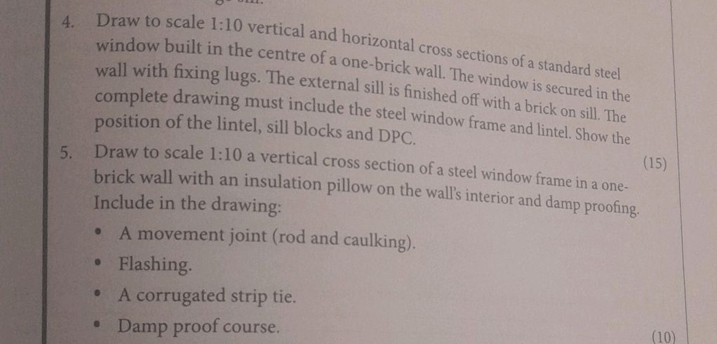 Draw to scale 1:10 vertical and horizontal