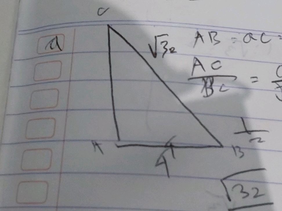 The image contains a right triangle with | StudyX