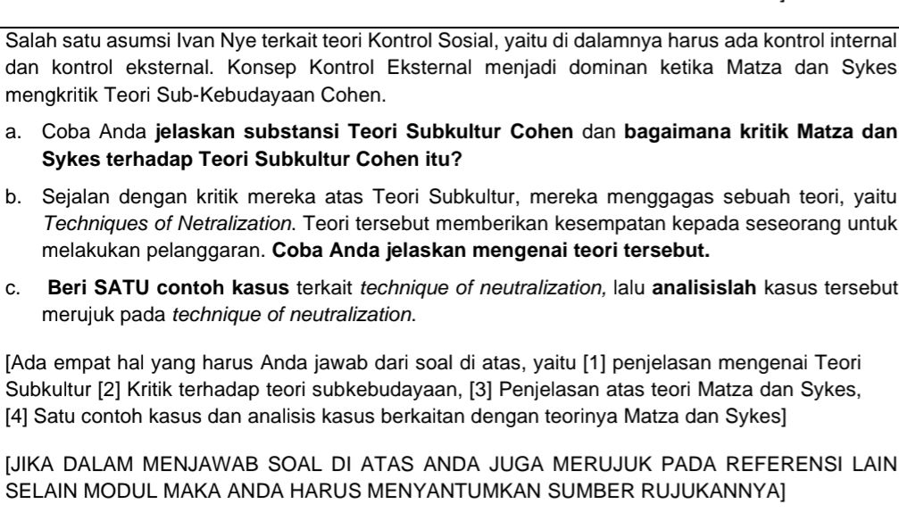 a. Coba Anda jelaskan substansi Teori | StudyX